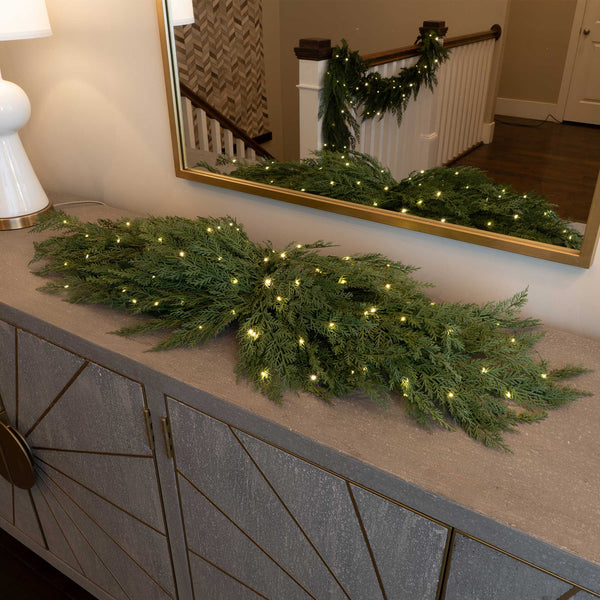Cypress Pre-Lit Table Top Swag | Christmas World